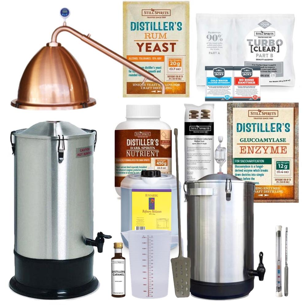 RUM DISTILLERY KIT Still Spirits Alembic Pot Condenser & Boiler ...